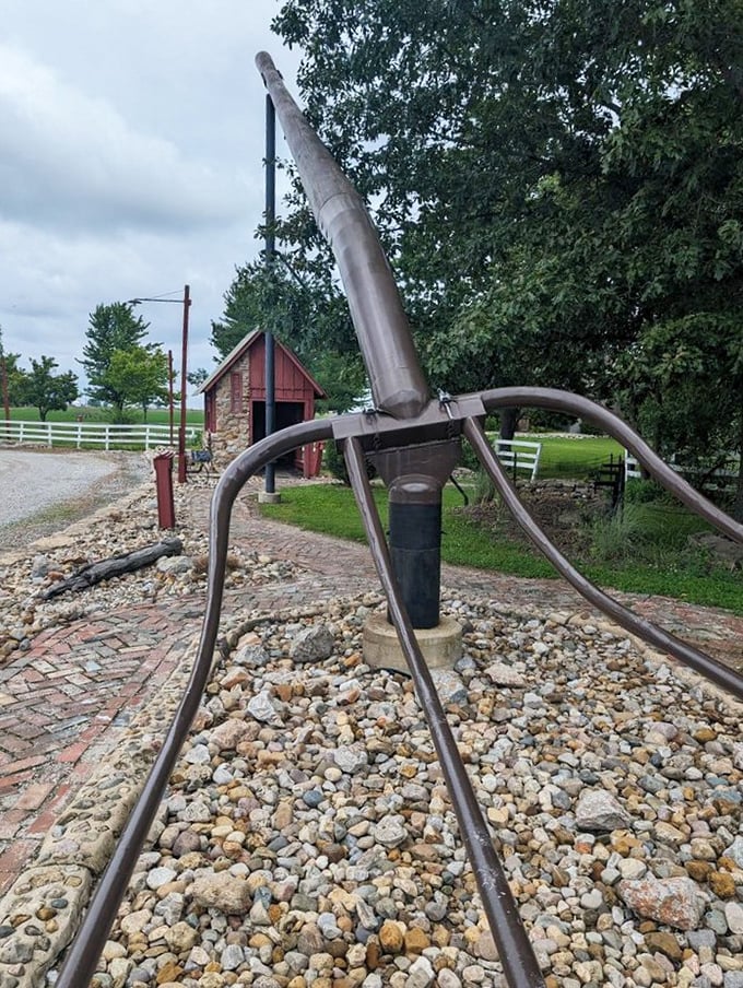 From this angle, you can truly appreciate the engineering feat—those massive metal tines could easily skewer a compact car.