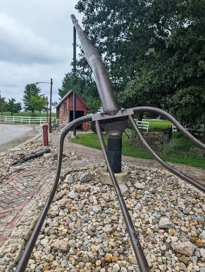 From this angle, you can truly appreciate the engineering feat—those massive metal tines could easily skewer a compact car.