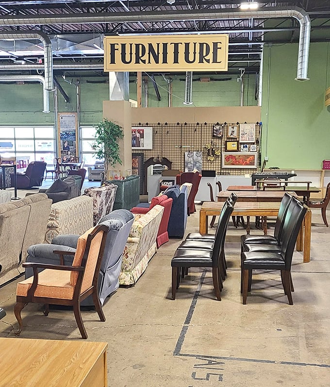 Furniture sections this well-organized make furnishing your entire home without touching your retirement account entirely possible.