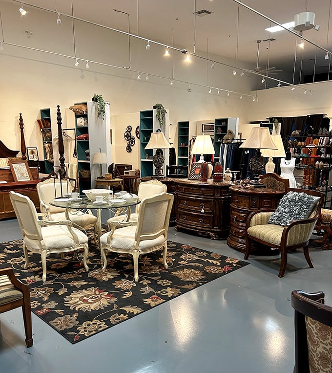 Victorian elegance meets modern prices – that furniture has more stories than your uncle at Thanksgiving.