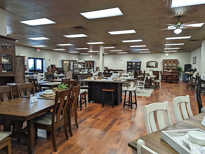 Not your big box store furniture department – these handcrafted wooden tables and chairs have already survived decades and are ready for their second (or third) chapter.
