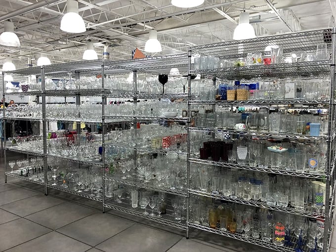 Crystal, glass, and goblets galore—enough vessels to toast every occasion from "I got promoted" to "It's Tuesday, why not?"