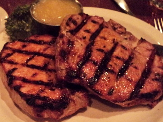 These pork chops have more perfect grill marks than a Food Network competition show finalist.