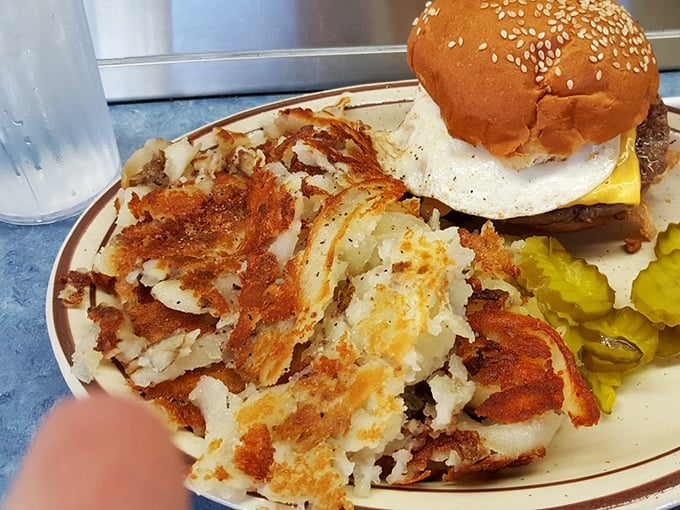 Those hash browns have achieved what most of us can only dream of: the perfect golden-brown crispiness that makes you question all other potatoes.