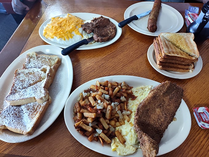 Breakfast spread that would make your cardiologist wince and your grandmother nod in approval – worth every delicious calorie.