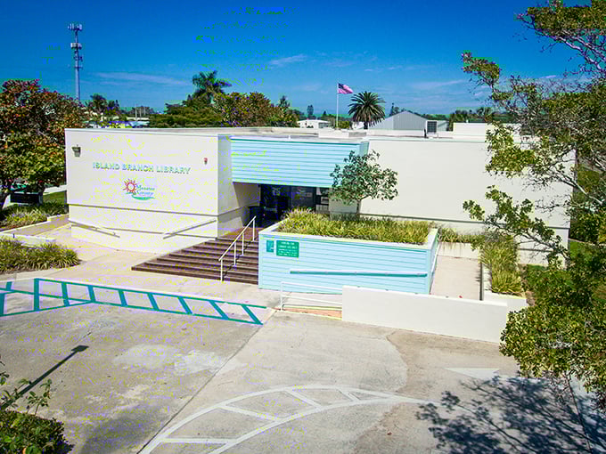 The Island Branch Library – because even paradise-dwellers need a good beach read and air conditioning when the Florida sun means business.