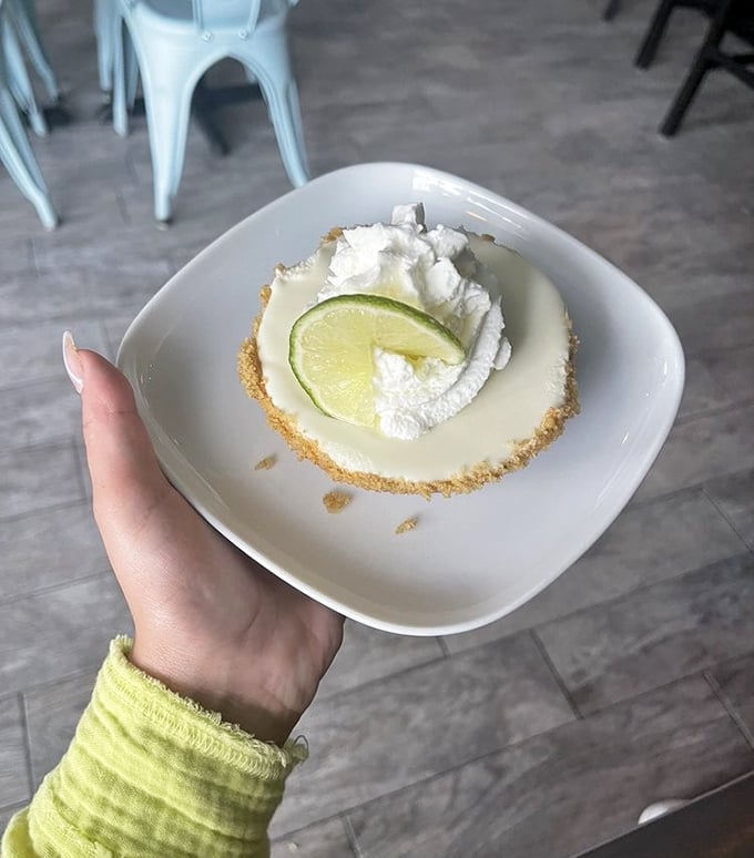 Key lime pie that strikes the perfect balance between sweet and tart—like Florida itself, wrapped in a graham cracker hug.