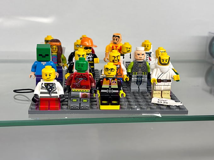 These tiny LEGO people have seen things. Now they're waiting for new adventures with collectors who appreciate plastic personalities.