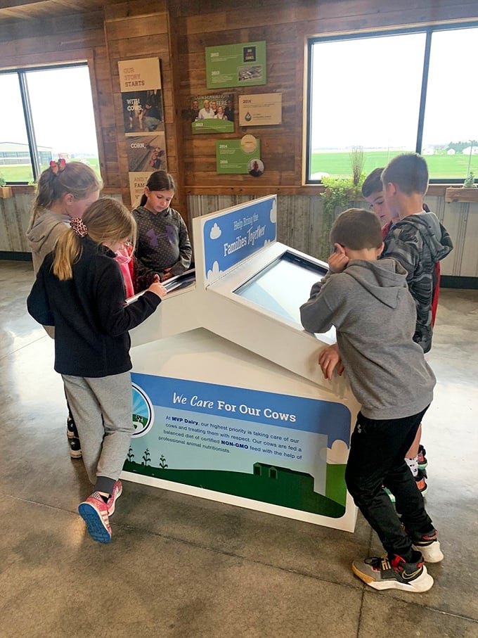 Future farmers of America learn where their milk comes from, in a hands-on exhibit that's both educational and mercifully free of actual cow smells.