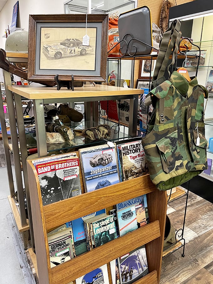 Military history buffs, rejoice! From Band of Brothers memorabilia to vintage fatigues, this corner salutes the past with respectful curation.