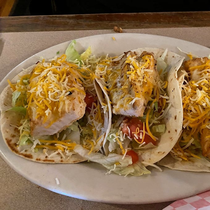Fish tacos with a generous hand – proof that sometimes Florida and New England culinary traditions can coexist in delicious harmony.