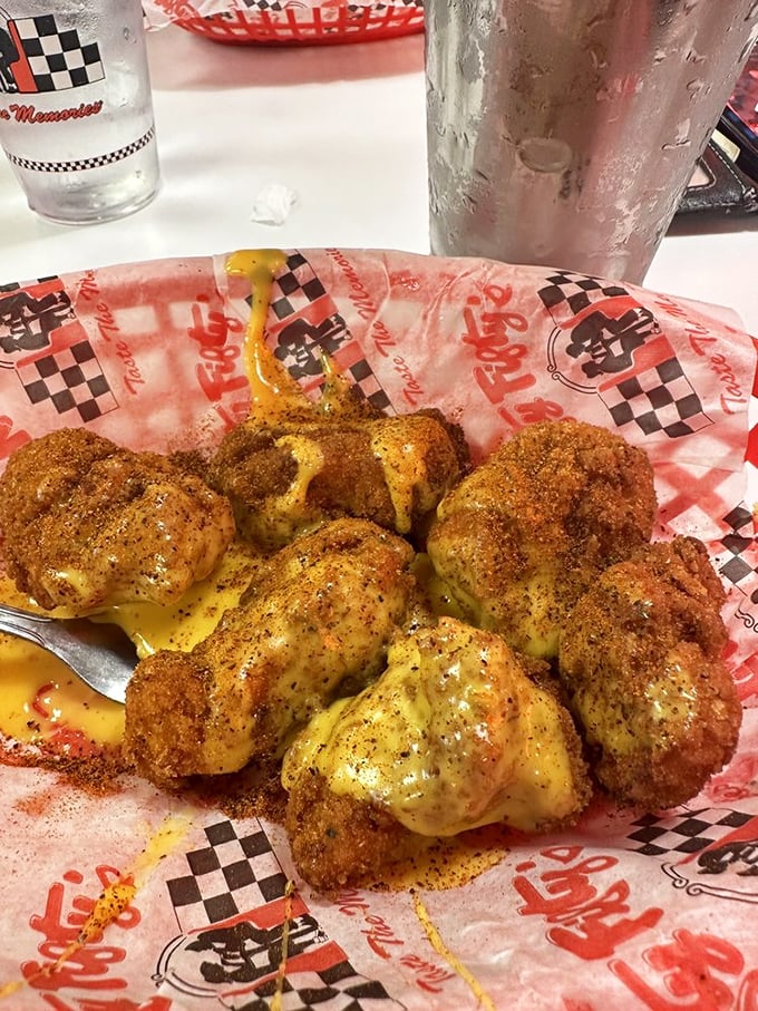 These aren't just cheese-covered nuggets—they're little golden ambassadors of happiness that make sharing feel like a personal sacrifice.
