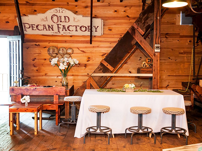 The Old Pecan Factory combines rustic charm with modern function—like your favorite pair of broken-in boots that somehow look good at dinner parties.