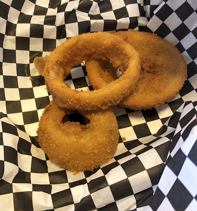 Onion rings with the perfect crunch-to-softness ratio—like edible halos sent down to reward good behavior or console you after a rough day.