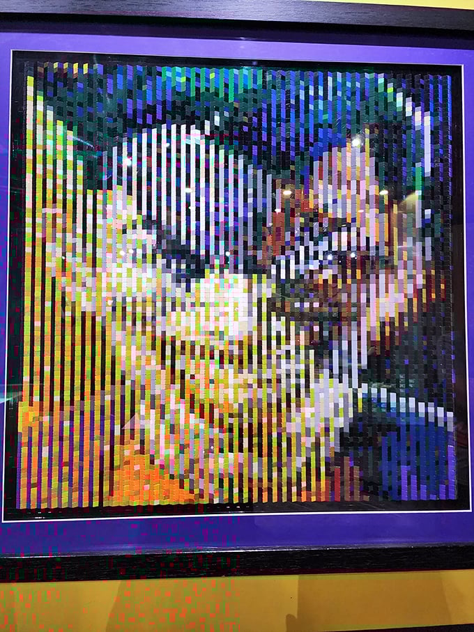 This mind-bending optical illusion transforms a familiar face into a dazzling puzzle of color and light. Look straight on—then from the side—for two completely different experiences!