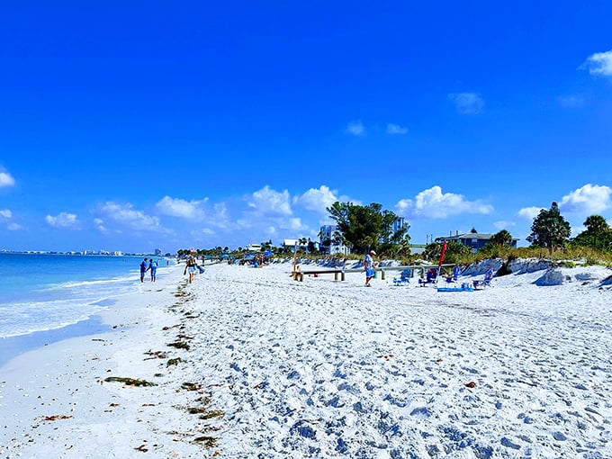 The beach equivalent of social distancing—plenty of space for everyone to claim their own slice of paradise.