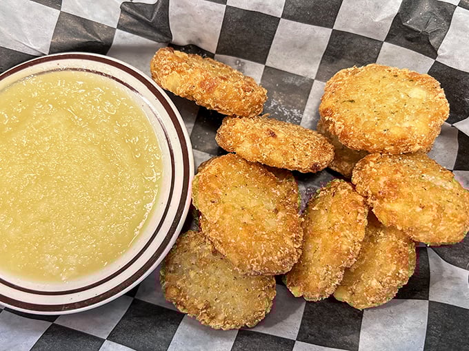 Golden-brown potato pancakes with applesauce—crispy on the outside, tender within. Grandmothers everywhere are nodding in approval.