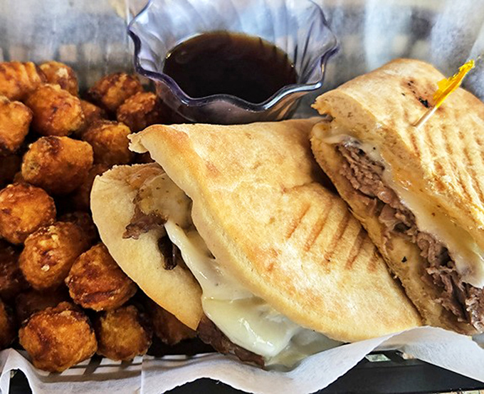 When beef meets panini press, magic happens – especially when melted cheese joins the party for moral support.