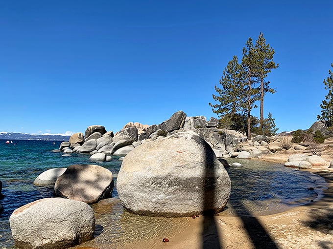 Those granite boulders scattered along the shore create the world's most photogenic obstacle course for beachgoers and explorers alike.