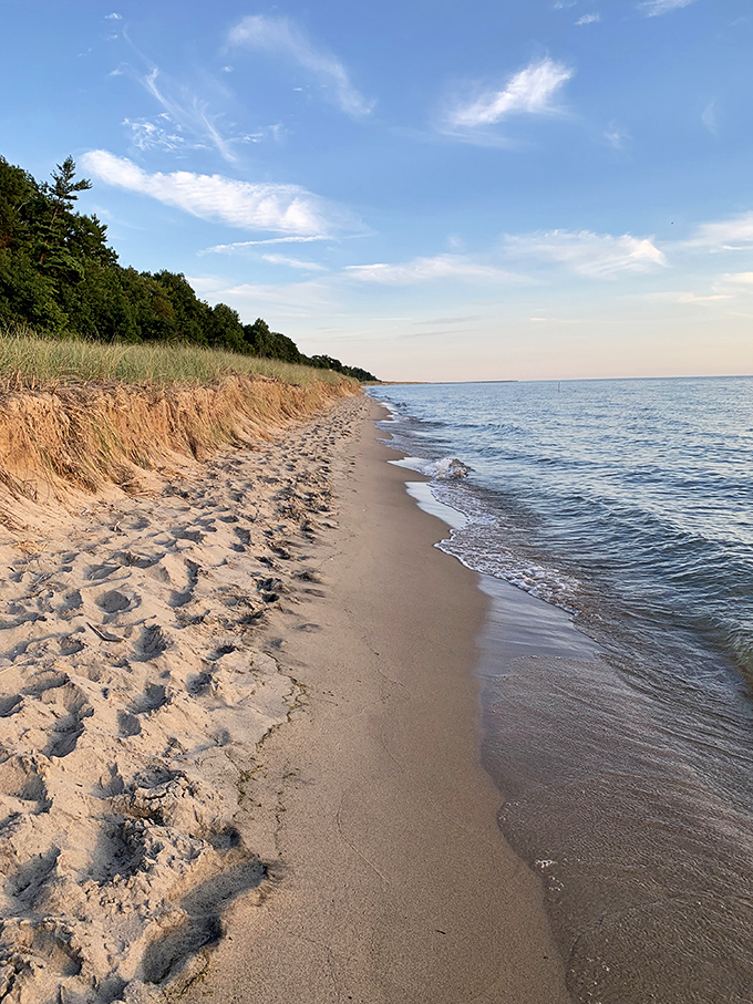 Mother Nature's mood lighting at its finest. When the sun dips below the horizon, the beach transforms into a canvas of amber and gold.