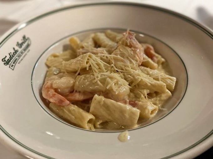 Pasta perfection with plump prawns – proof that sometimes the simplest combinations create the most memorable meals.