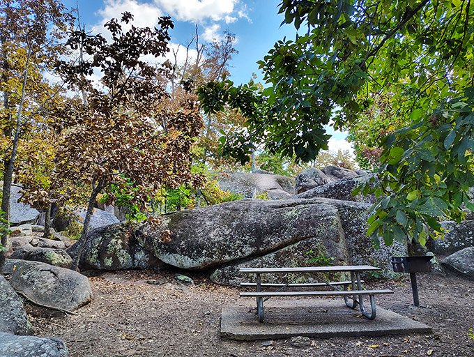 Picnic paradise found! Even the most gourmet sandwich tastes better when enjoyed beside ancient pink granite monoliths.