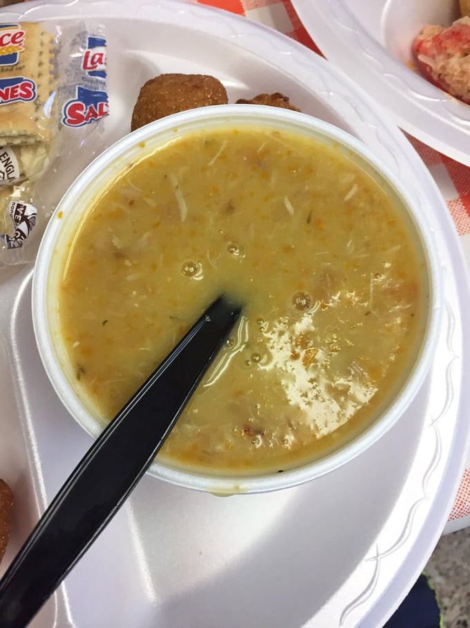 This isn't just soup—it's a creamy ocean hug in a bowl. She-crab soup so rich it could buy a vacation home on the island.