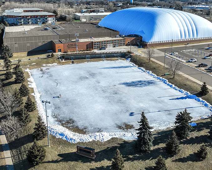 That blue dome isn't a spaceship—it's Stillwater's recreation center, where Minnesotans maintain their fitness during winters longer than the final season of Game of Thrones.