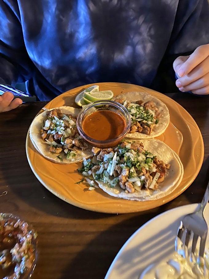 Street tacos that speak the universal language of "just one more." Simple, authentic, and topped with that perfect cilantro-onion confetti.