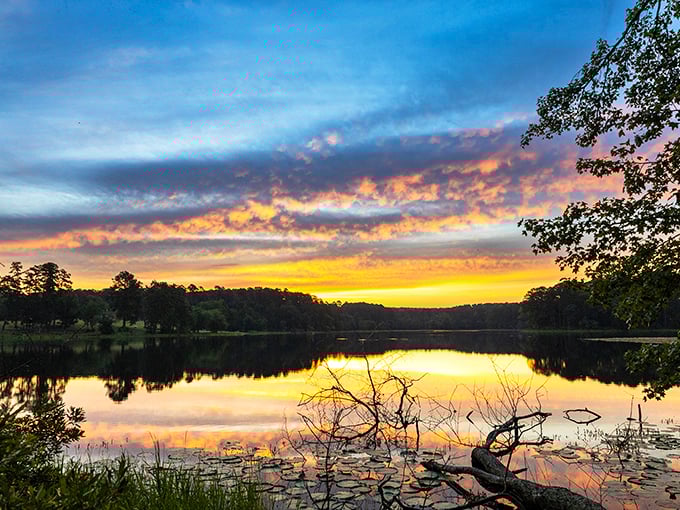 Sunset transforms the lake into liquid gold. If this view were a dessert, it would be a crème brûlée—rich, warm, and absolutely worth the wait.