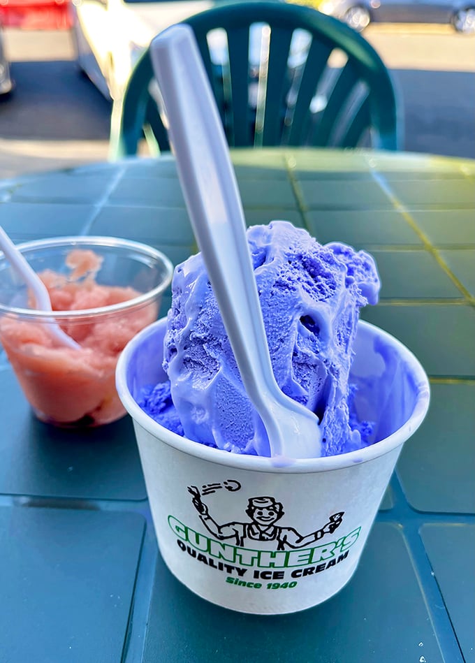 Taro ice cream that's unapologetically purple and delicious—proof that the best foods don't always come in sensible colors.