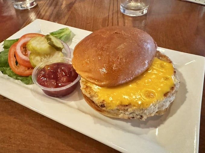 Simple perfection on a plate: the turkey burger proves that sometimes restraint and quality win the day.