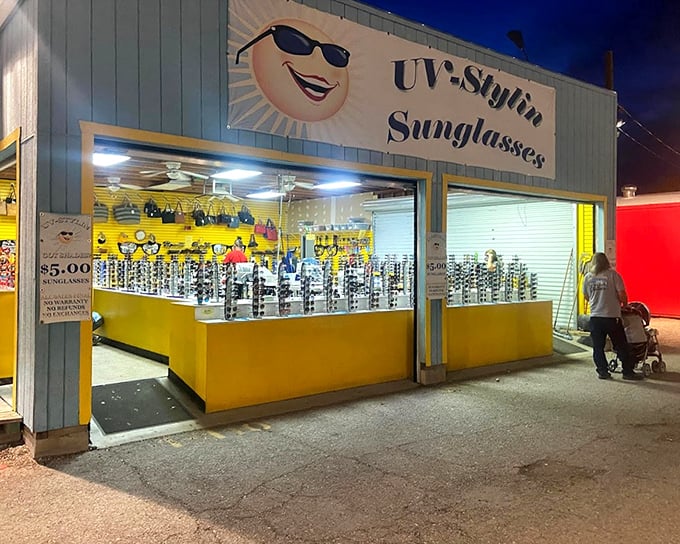 "UV-Stylin'" indeed! This sunshine-themed shop offers protection with personality. Desert dwellers know good shades aren't just fashion—they're survival gear.