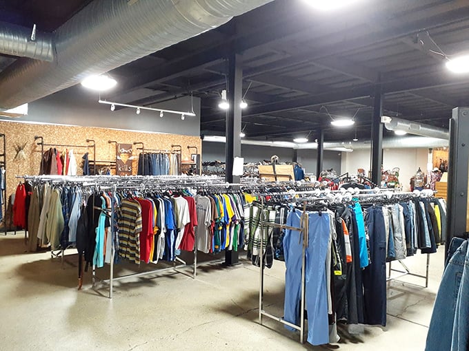 The men's department rivals any department store in variety, minus the sticker shock—from casual Friday to weekend warrior, all bases covered.