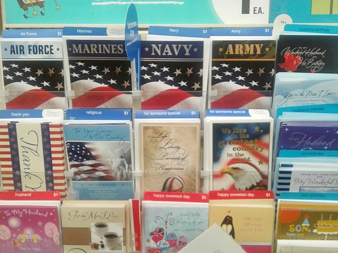 Patriotic sentiments and heartfelt messages for every occasion—where Hallmark emotions meet blue-collar budgets in perfect harmony.