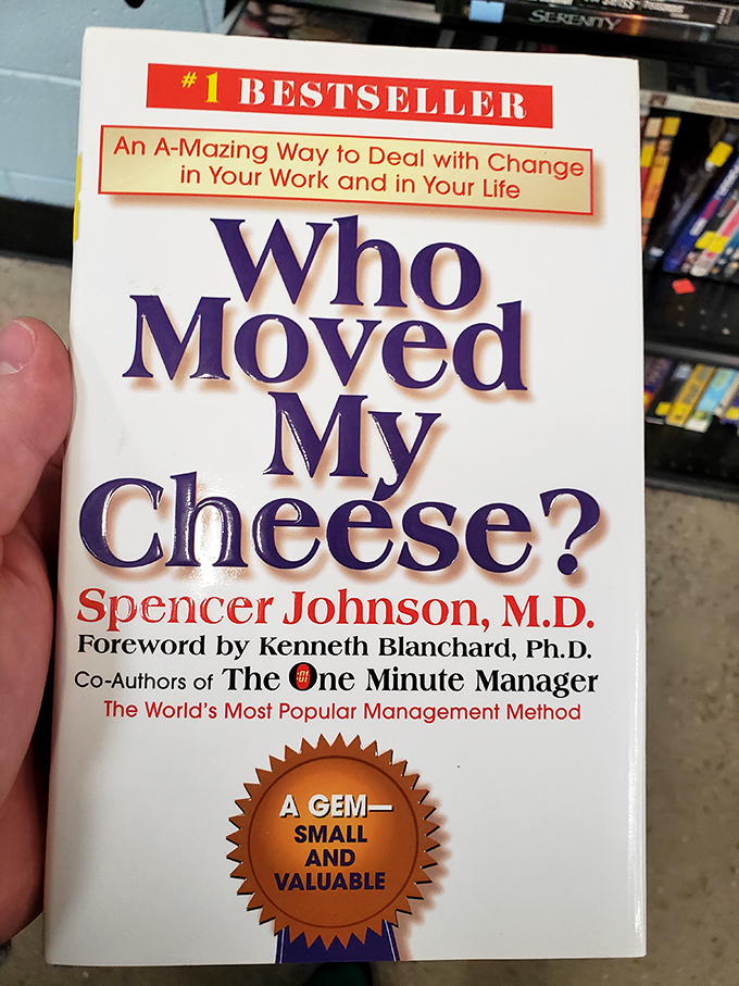 A literary treasure trove where bestsellers of yesteryear—like "Who Moved My Cheese?"—find new readers for just a fraction of their original price.