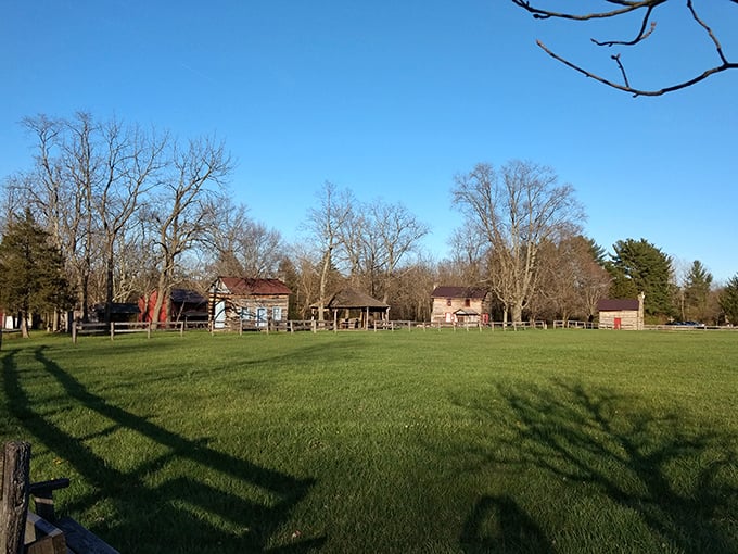 Caesar Creek Pioneer Village stands frozen in time, where modern problems like WiFi passwords simply don't exist.