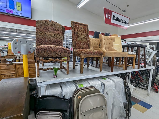 These chairs aren't just furniture—they're time machines waiting to transport your living room to an era of solid craftsmanship and distinctive style.