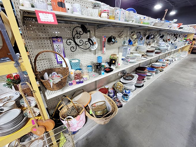 Housewares heaven! Every kitchen gadget your grandmother used and loved lines these shelves, waiting for your culinary adventures.