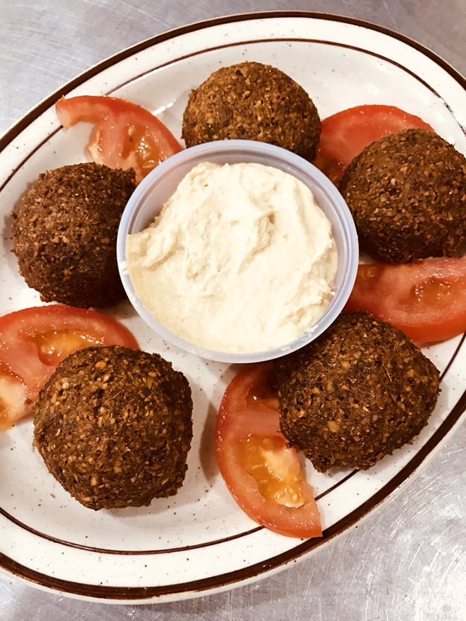 These falafel balls aren't just crispy on the outside, tender inside—they're little ambassadors of Mediterranean flavor in small-town Pennsylvania.