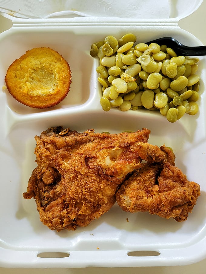 Golden-brown chicken and butter beans that make you wonder why you ever bothered with fancy restaurants. This is food that means business.