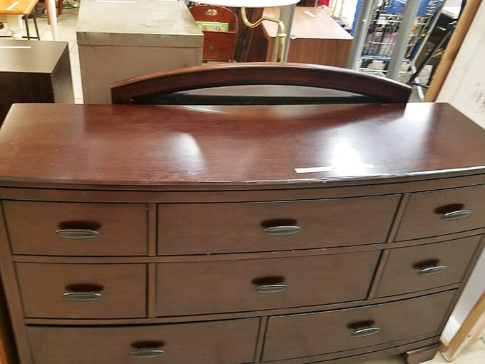 This isn't just a dresser—it's a time capsule with drawers, waiting to hold someone else's future memories while preserving its mid-century charm.