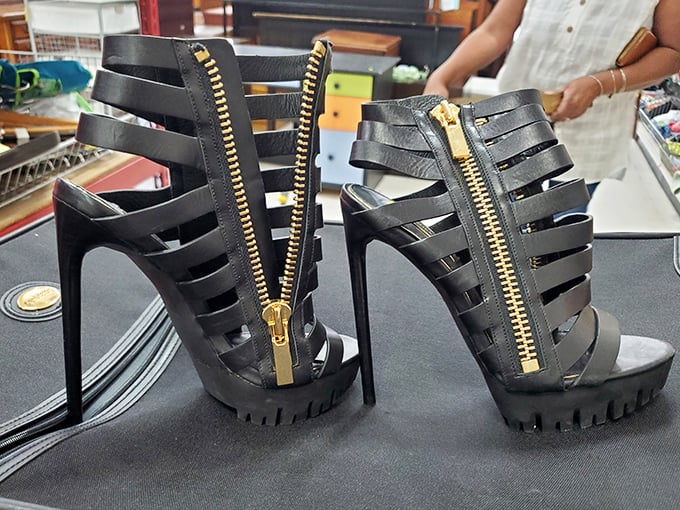 Platform heels with zippers that scream "disco never died" – John Travolta would definitely approve of these babies.