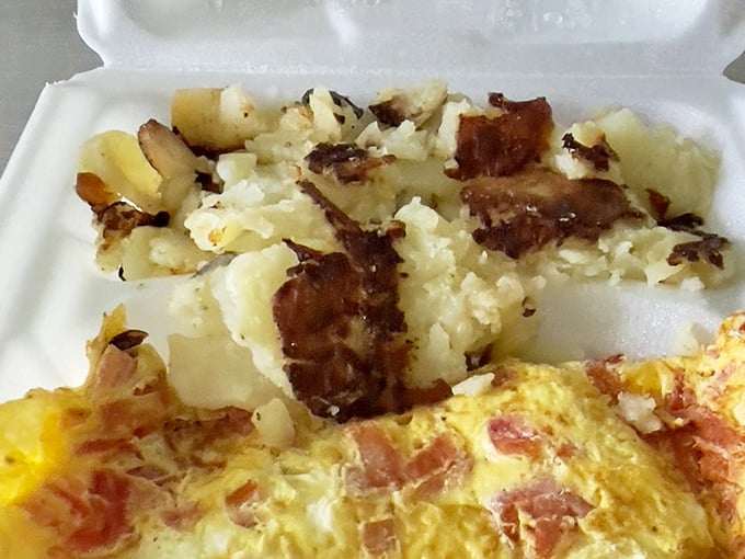 Home fries with bacon bits—the breakfast equivalent of finding money in your pocket. Simple pleasures that make Mondays bearable.