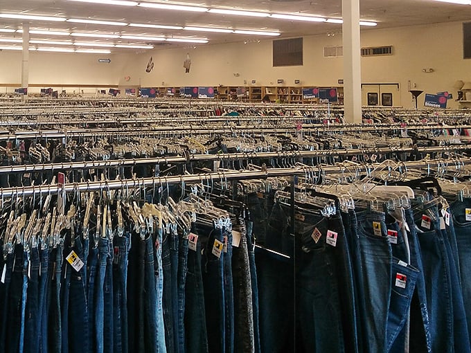 Denim as far as the eye can see. Finding the perfect pair here is like striking oil—messy, exciting, and potentially life-changing.