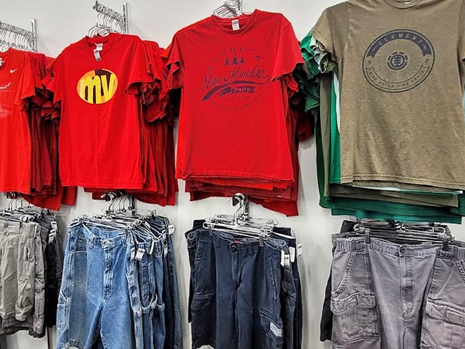 T-shirt archaeology at its finest—dig through the layers to find that perfect conversation starter you never knew you needed.