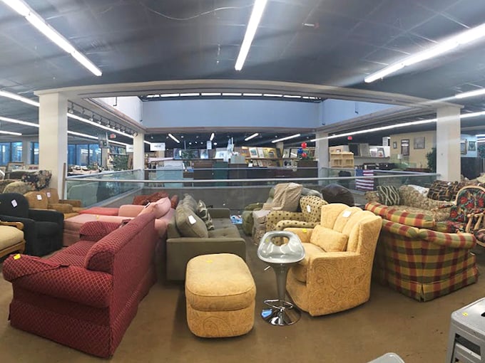 The living room lineup—where sofas and armchairs wait patiently for someone to say, "That's exactly what I've been looking for!"