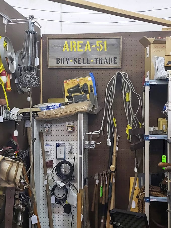 The "Area 51" booth—where tools from another era await adoption by hands that still appreciate craftsmanship over convenience.