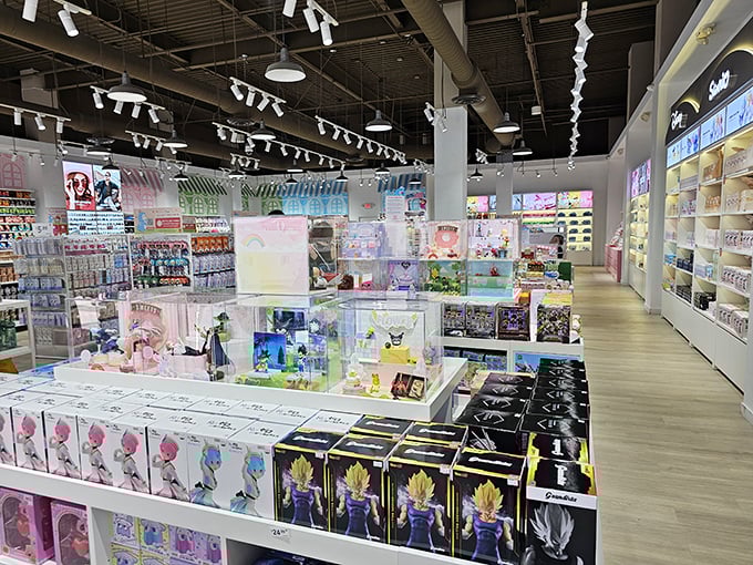Collectible figurines and anime treasures await at this specialty store – proof that outlet shopping isn't just about clothes anymore.