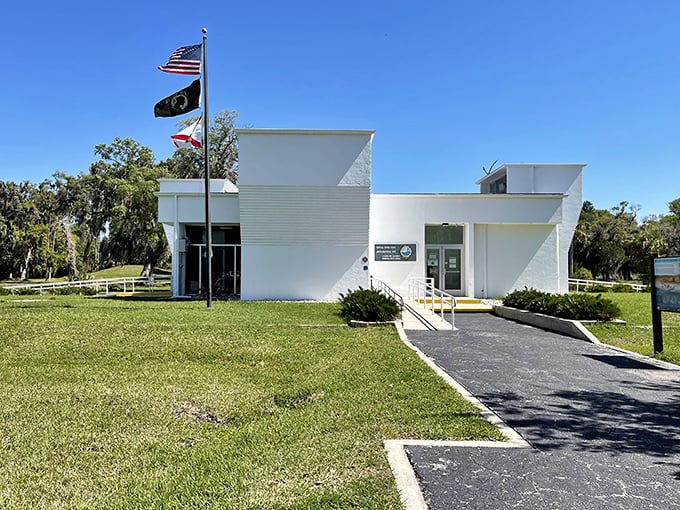 The modern gateway to ancient history – Crystal River's visitor center houses fascinating artifacts and exhibits that connect today's visitors with yesterday's inhabitants.